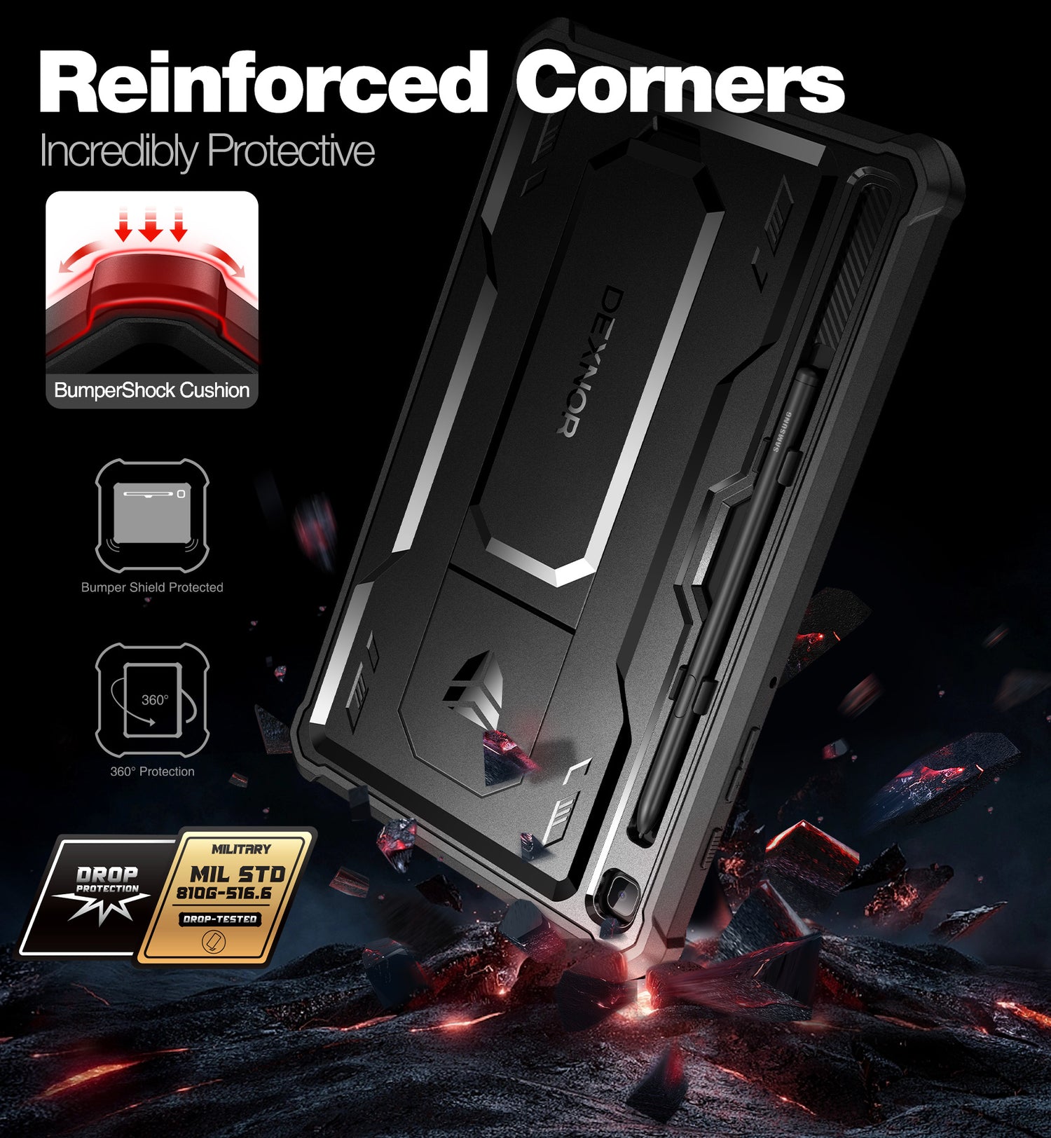 Dexnor Tablet Case for Samsung Galaxy Tab S6 lite 2020/2022/2024 With ...