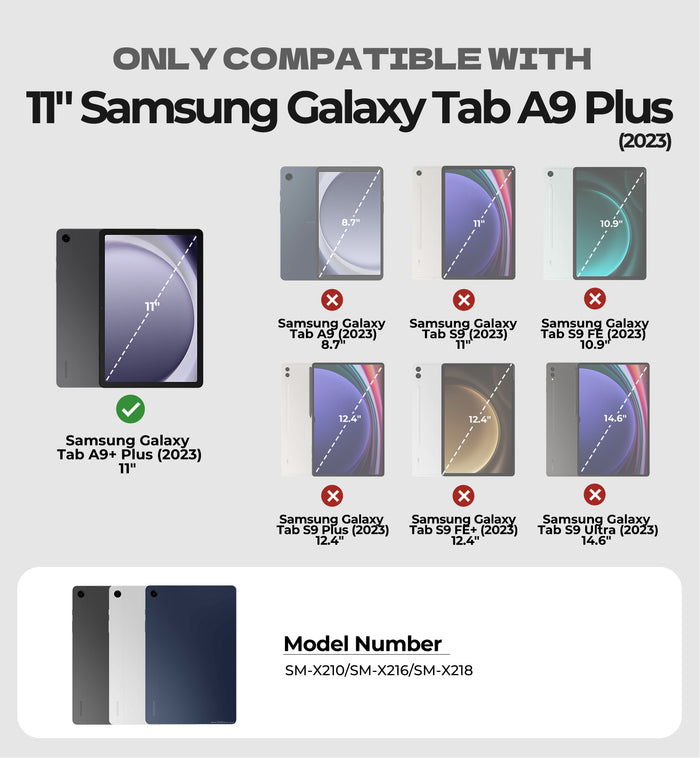 Dexnor Case for Samsung Galaxy Tab A9 Plus 11 inch Rugged Protective ...