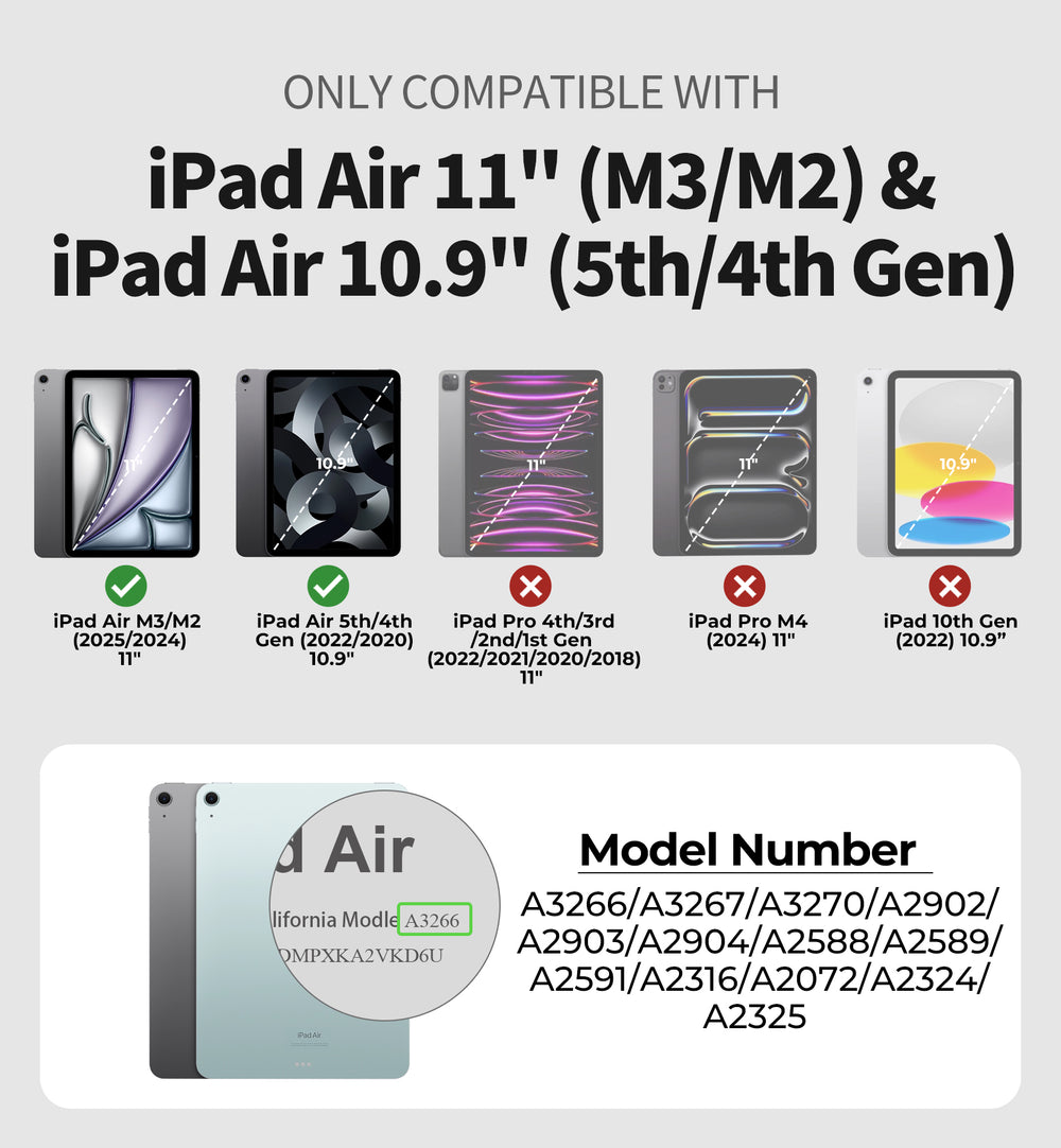 Dexnor Case for iPad Air 5th Generation 10.9 inch Rugged Case with 360 ...