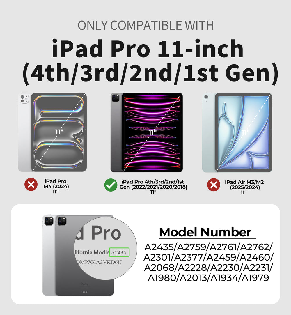 Dexnor Case for iPad Pro 11 inch 1st Gen 2018 Rugged Protective with ...