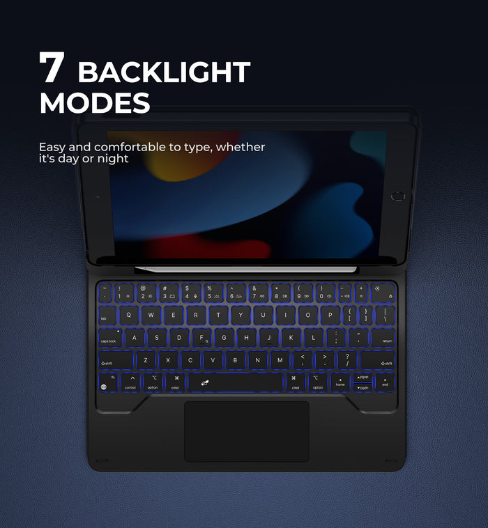 Dexnor Keyboard Case For iPad 8th Gen With Trackpad Pen Holder Slim ...