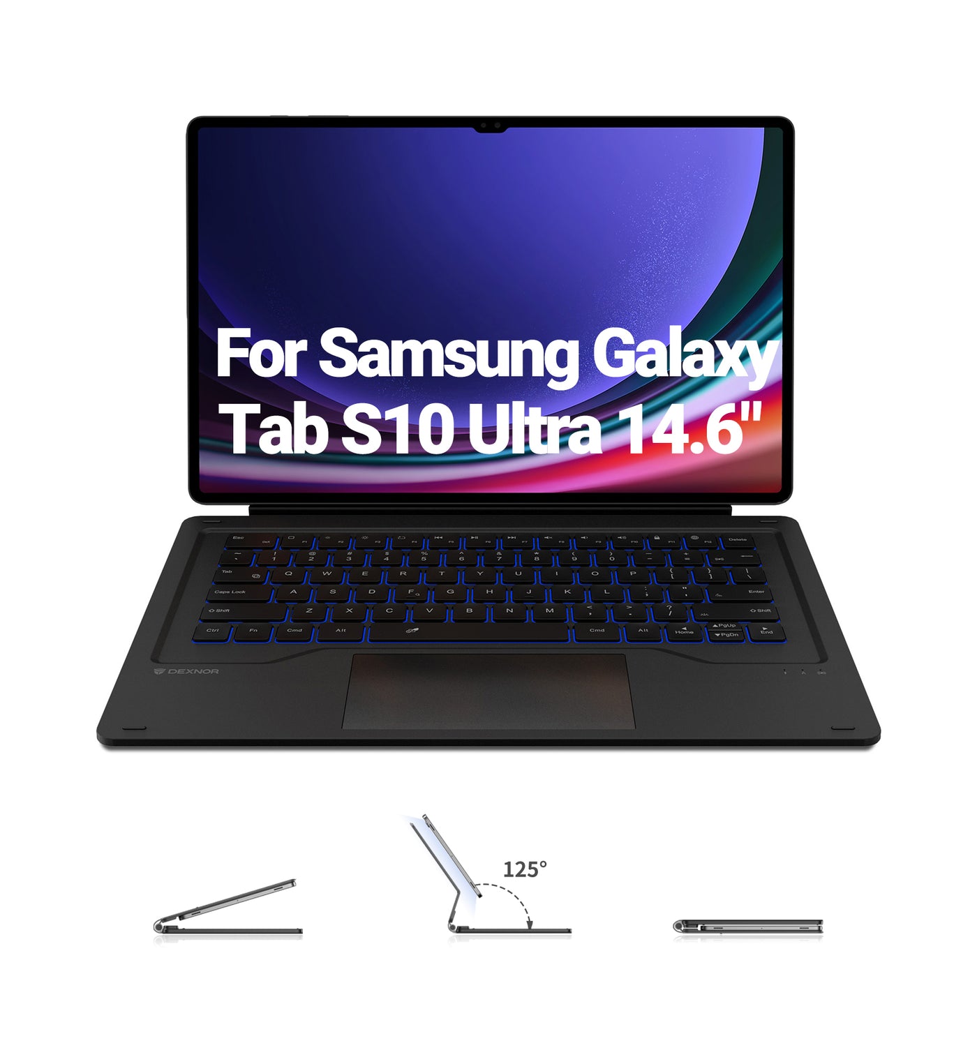 Dexnor Book Case For Samsung Galaxy Tab S10 Ultra Keyboard Cover With ...