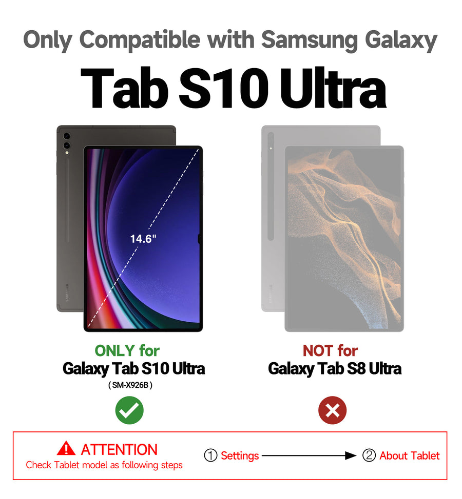 Dexnor Book Case For Samsung Galaxy Tab S10 Ultra Keyboard Cover With ...